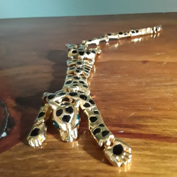 Jewelry | Vintage Gold Tone Metal Leopard Pin With Black Spots And ...